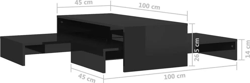 vidaXL Sada konferenčních stolků 100x100x26,5 cm [806802] Barva: bílá a dub sonoma