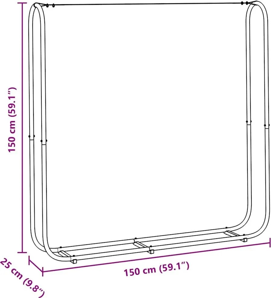 vidaXL Stojan na palivové dřevo 150x25x150 cm Pozinkovaná ocel [4100704]