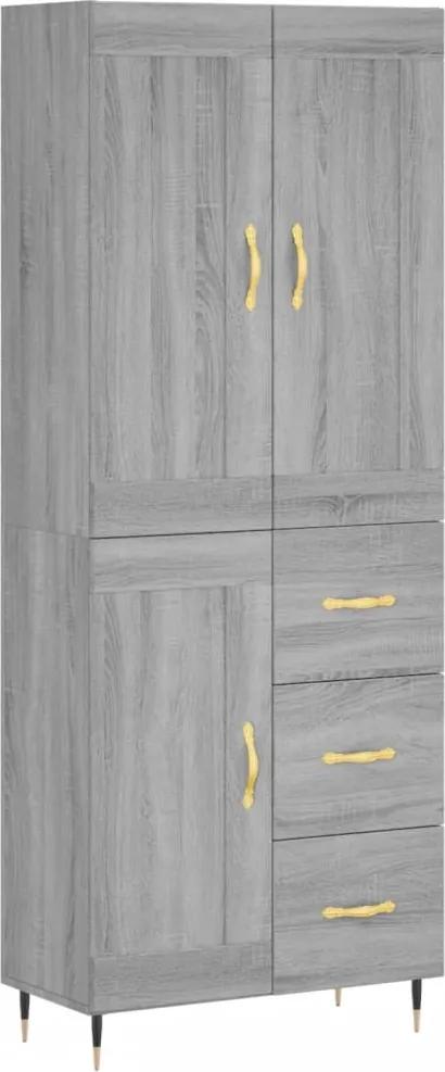 vidaXL Skříň highboard 69,5 x 34 x 180 cm kompozitní dřevo [3199991] Barva: hnědý dub