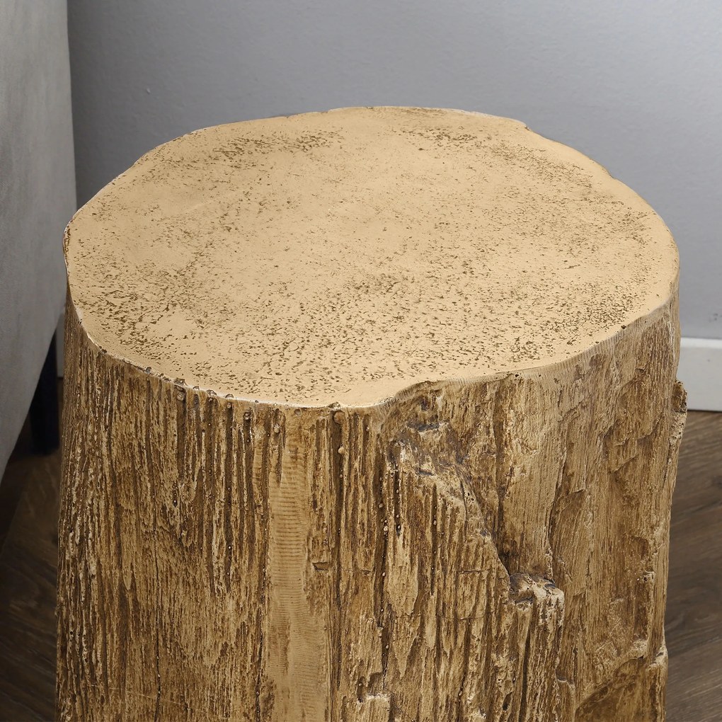 Noční stolek HOMCOM ve vzhledu pařezu se 4 nastavitelnými nohami, voděodolný 37x37x43 cm do obývacího pokoje a ložnice | Aosom.de