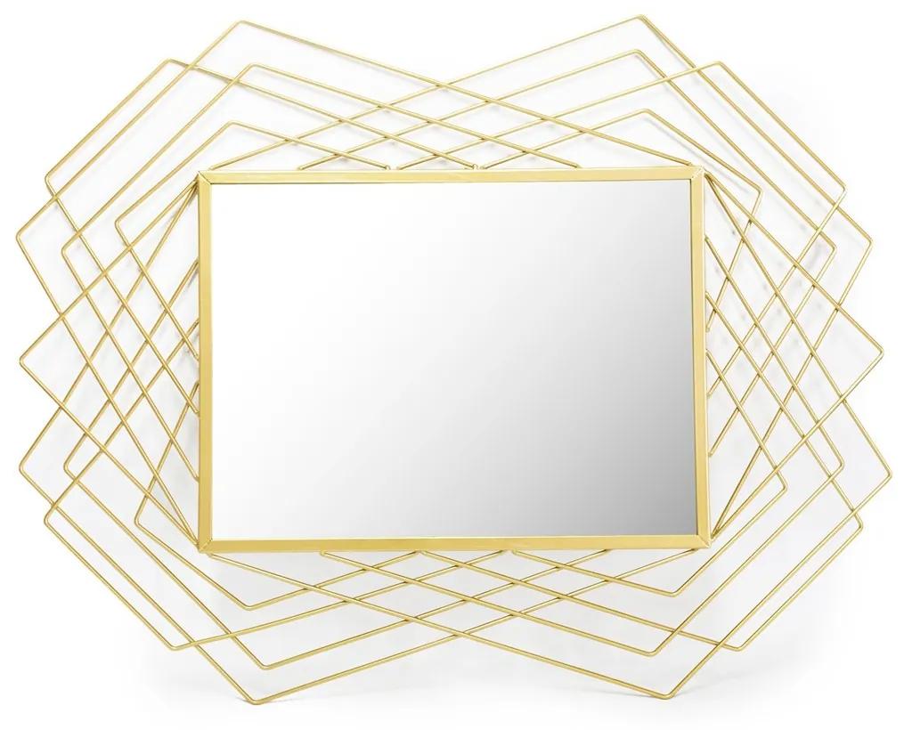 HOMEDE Nástěnné zrcadlo Pando zlaté, velikost 55x1x68