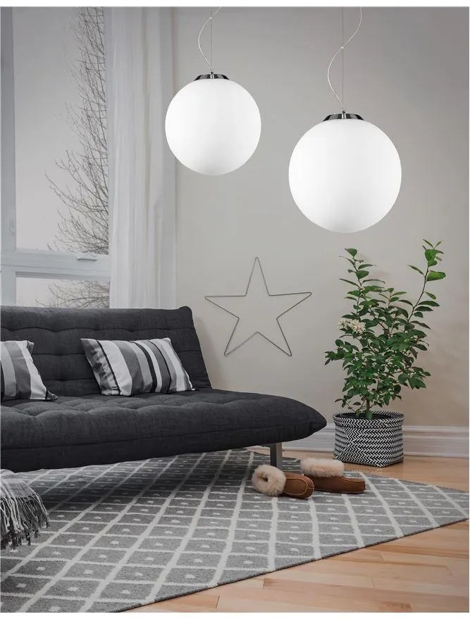 Nova Luce Závěsné svítidlo NEVOSO opálové sklo, 30cm, E27 1x12W Barva: Bílá