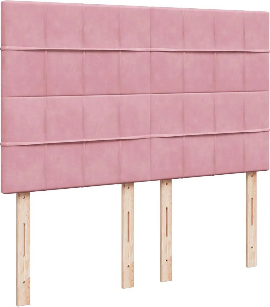 Box spring postel s matrací růžová 140x200 cm samet 3292363