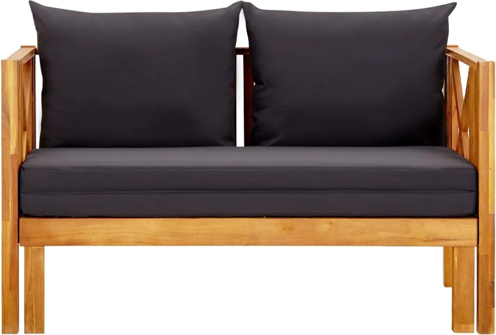 2místná zahradní lavice s poduškami 122 cm masivní akácie 310308