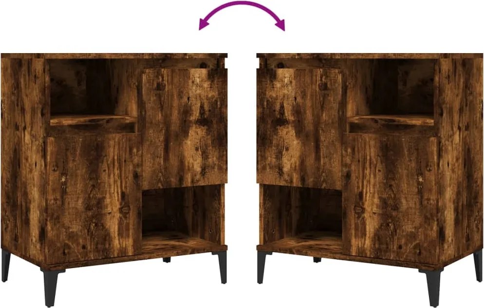 Příborníky 2 ks kouřový dub 60 x 35 x 70 cm kompozitní dřevo 3185732