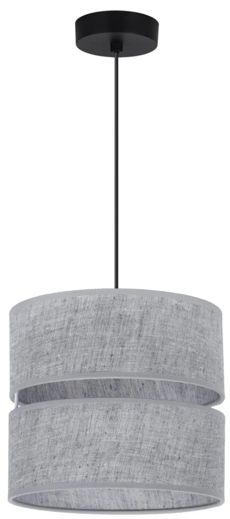 Závěsné svítidlo Jen, 1x šedé textilní stínítko, (fi 20 cm), b