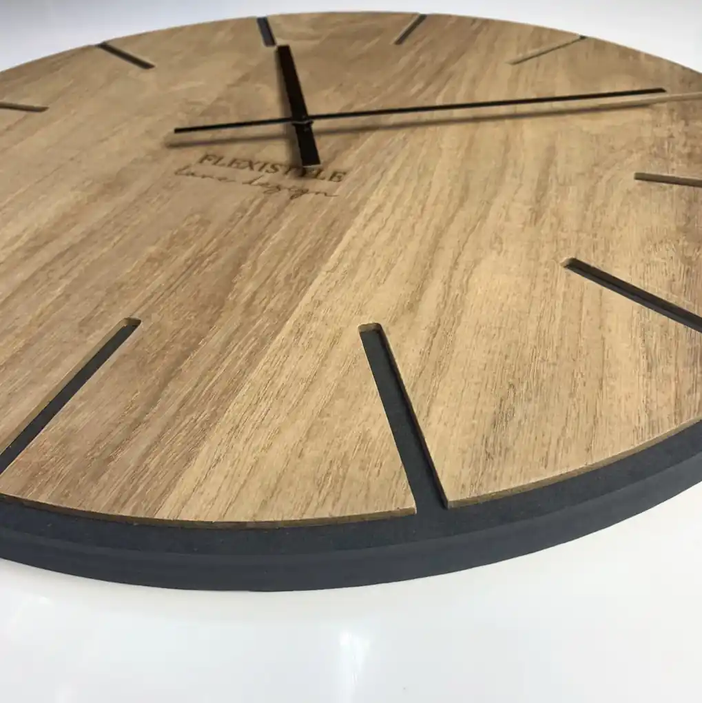 Velké dřevěné hodiny v hnědé barvě 60cm | BIANO