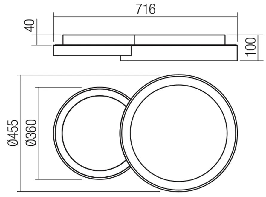 Smarter 01-3372 stropní LED svítidlo Combi, pískově černá, 50W, 3000K, 4000K, 6000K, 71,6cm