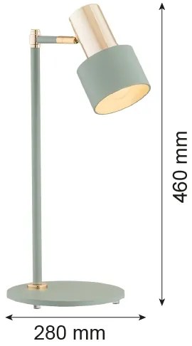 Argon 4276 - Stolní lampa DORIA 1xE27/15W/230V zelená/mosaz