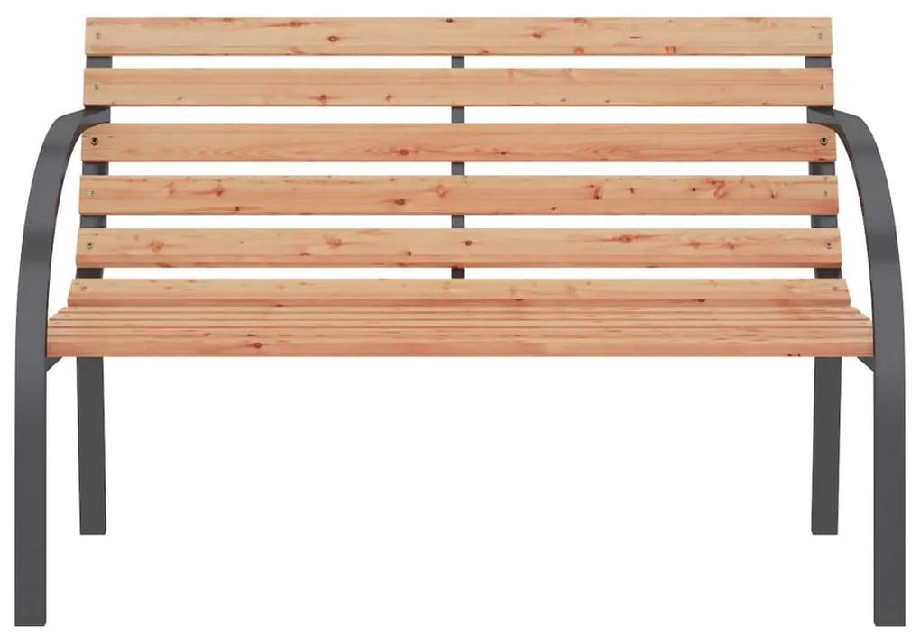 Zahradní lavice 120 cm dřevo a železo - Default Title
