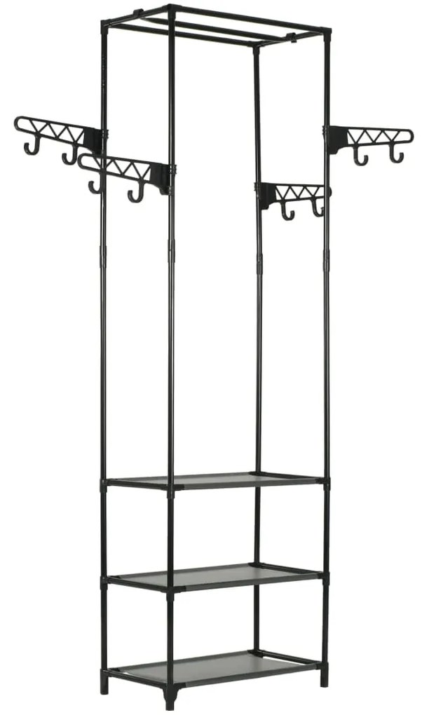 Stojan na oblečení ocel a netkaná textilie 55x28,5x175 cm černý 245742