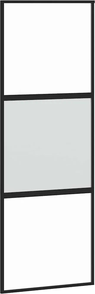 Posuvné dveře s kováním 76x205 cm tvrzeného sklo a hliník 3332950