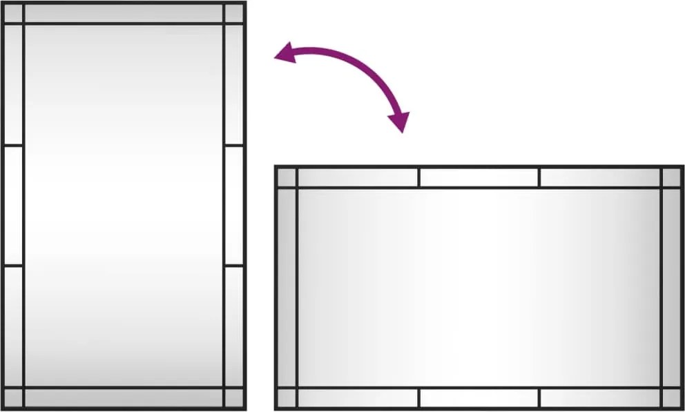 vidaXL Nástěnné zrcadlo černé 60 x 100 cm obdélník železo [358631]