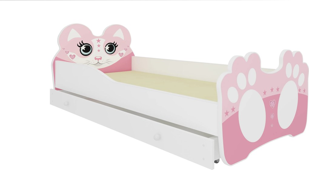 ADRK Furniture Postel s matrací a zásuvkou BEAR PINK 160x80 CH-Bea- P-160-E340