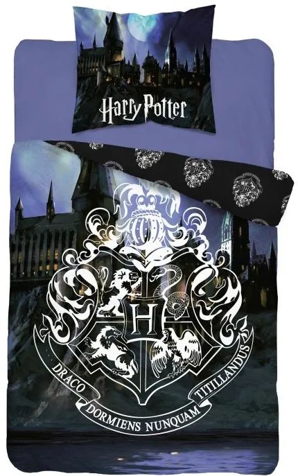 DETEXPOL Povlečení Harry Potter Hrad Bavlna, 140/200, 70/80 cm (DL-027272)
