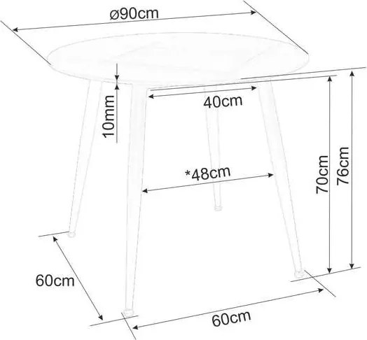 Jídelní stůl Rion II - průměr 90 cm, kámen