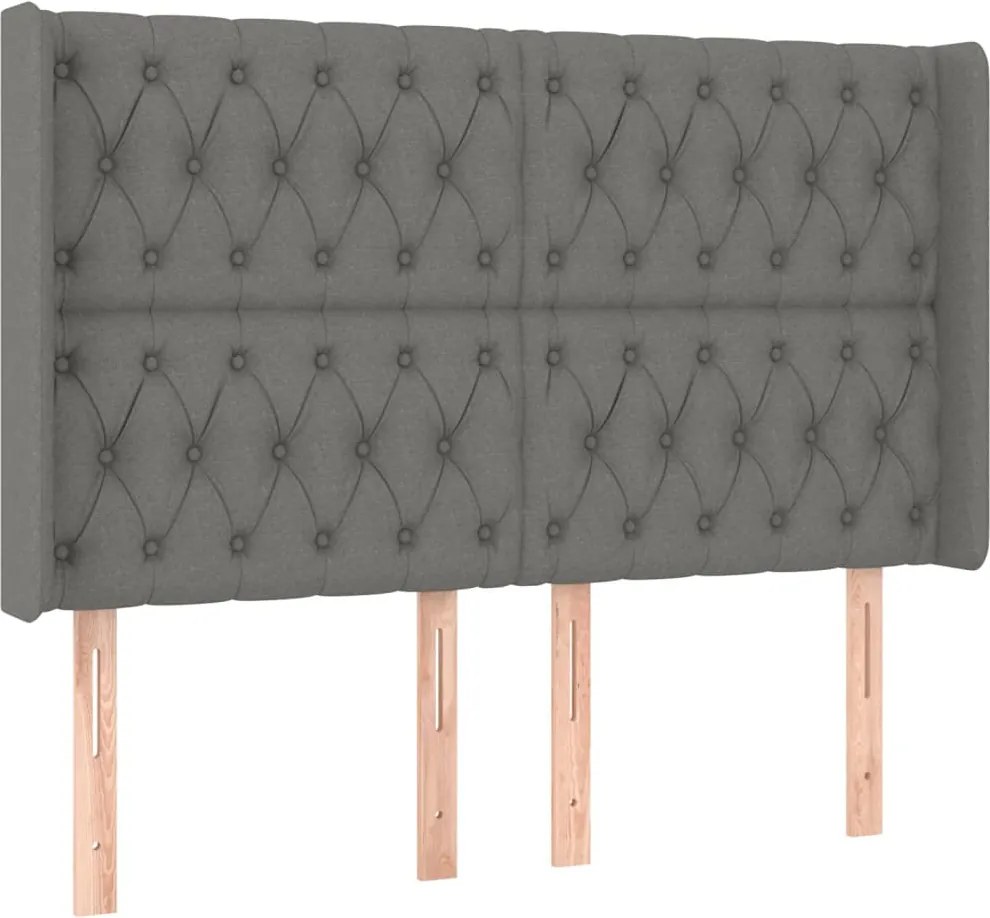 Box spring postel s matrací a LED tmavě šedá 140x190 cm textil 3139110