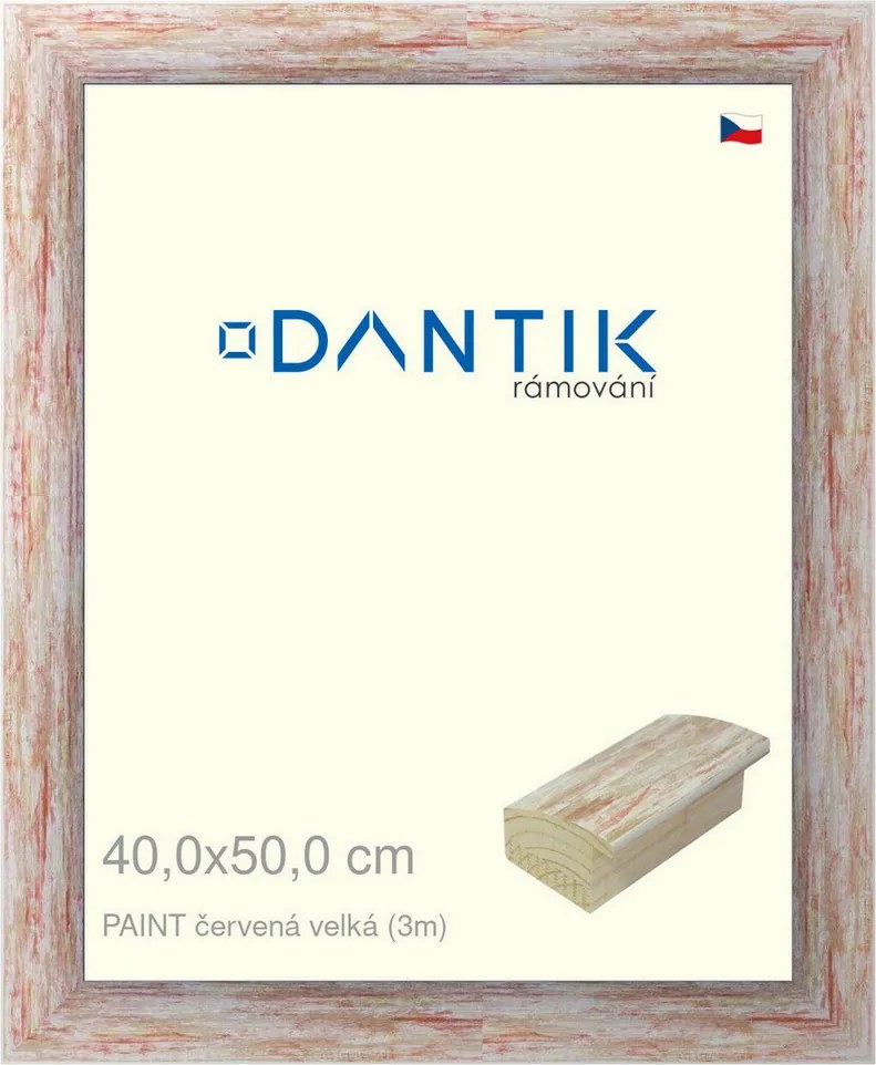 DANTIK rámeček 40x50 | PAINT červená velká (Sklo Čiré)