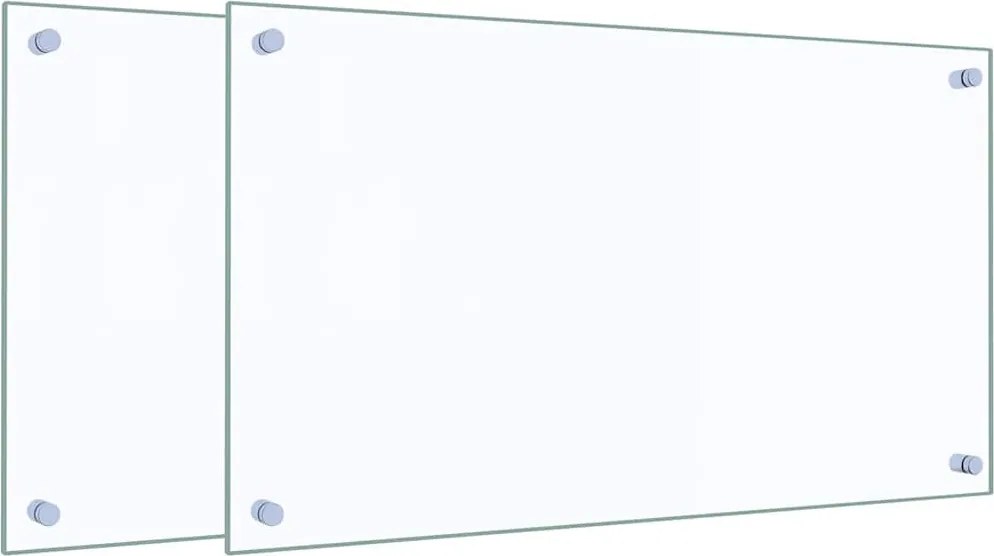 Kuchyňské panely 2 ks průhledné 70 x 40 cm tvrzené sklo 3315789