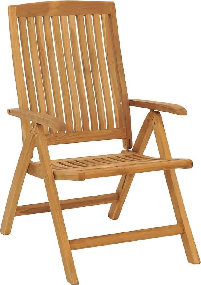 vidaXL Polohovací zahradní židle s poduškami 6 ks masivní teak [3196502] Barva: Vzor šedá kostka