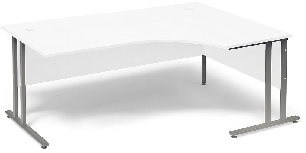 AJ Produkty Psací stůl FLEXUS, pravý, 1800x1200 mm, bílá