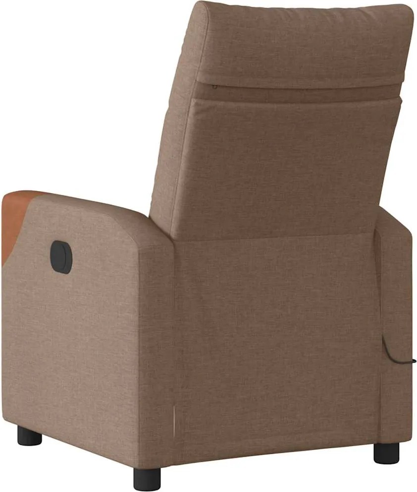 Elektrické masážní polohovací křeslo hnědé textil 3324001