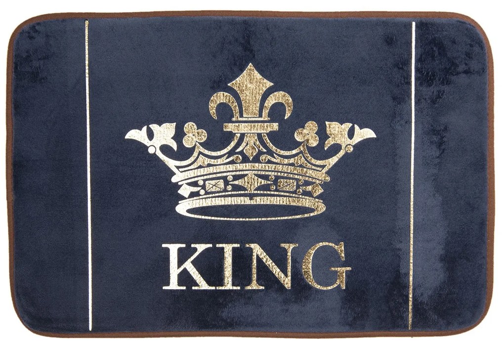 Tmavě modrá koupelnová předložka King - 60*40*1 cm