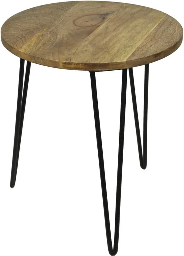 Odkládací stolek s deskou z mangového dřeva HSM collection Sana, ⌀ 40 cm