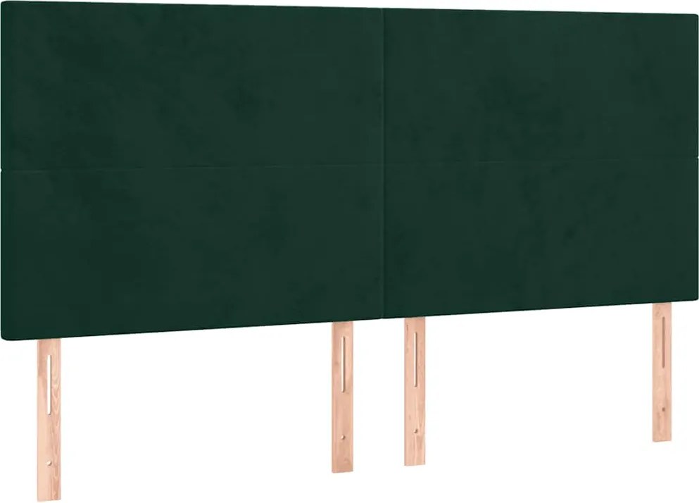 Box spring postel s matrací tmavě zelená 160x200 cm samet 3137734