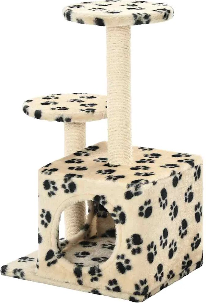 Škrabadlo pro kočky sisalové sloupky 60 cm béžový s potiskem 170520