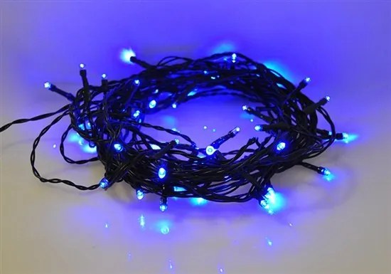 LED vánoční řetěz, 120 LED, 20m, přívod 5m, 8 funkcí, IP44, modrý