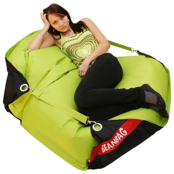 Beanbag Sedací vak 189x140 duo limet - black