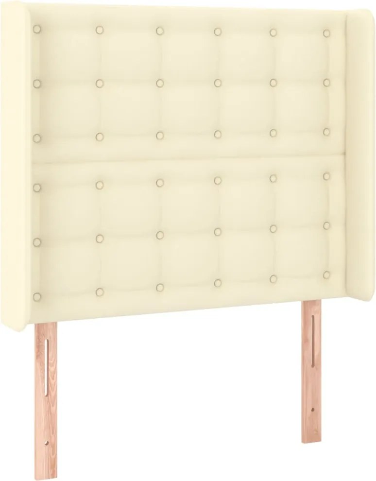 Box spring postel s matrací a LED krémová 80x200 cm umělá kůže 3139351