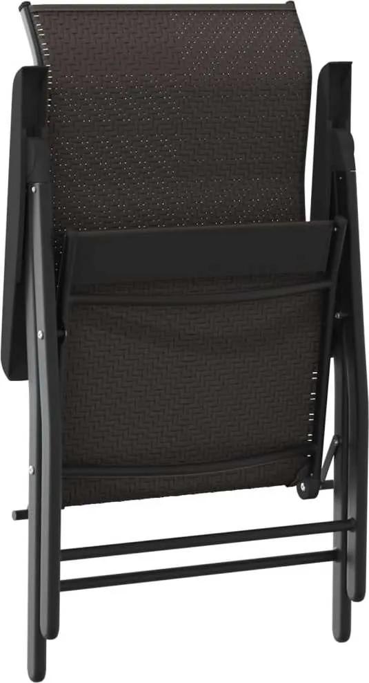 vidaXL Skládací zahradní židle 4 ks polyratan [3270609] Barva: Černá