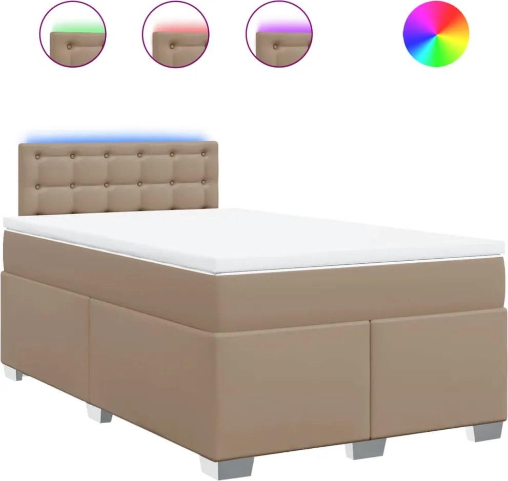 Box spring postel s matrací cappuccino 120x190 cm umělá kůže 3288415