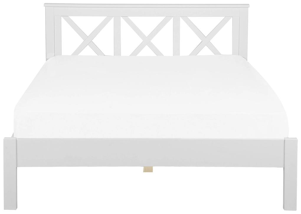 Dřevěná bílá postel 160 x200 cm TANNAY Beliani