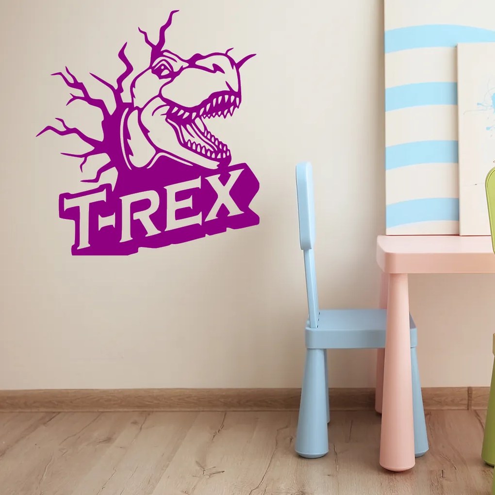 Živá Zeď Samolepka na zeď Dinosaurus T-REX Barva: černá