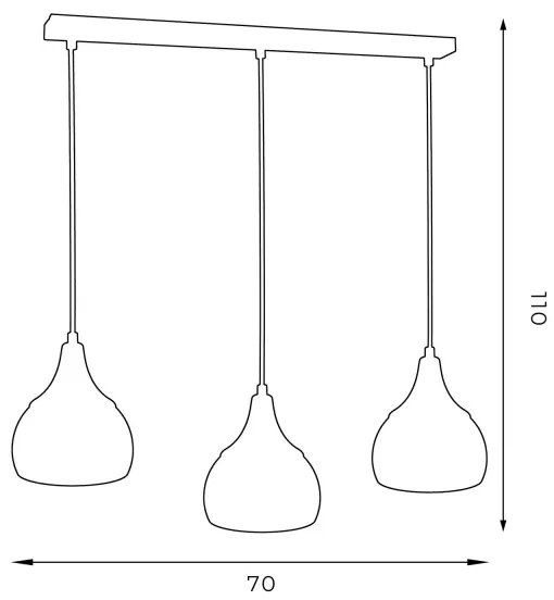 Lustr na lanku AKTAN 3xE27/60W/230V černá