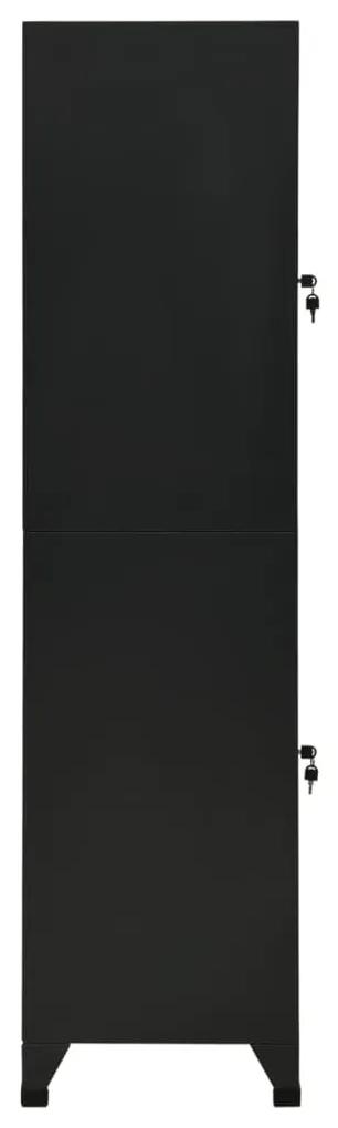 Uzamykatelná skříň černá 38 x 45 x 180 cm ocel - Default Title