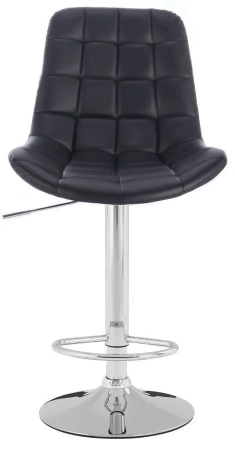 LuxuryForm DESIGN Barová židle PARIS na stříbrné kulaté podstavě - černá