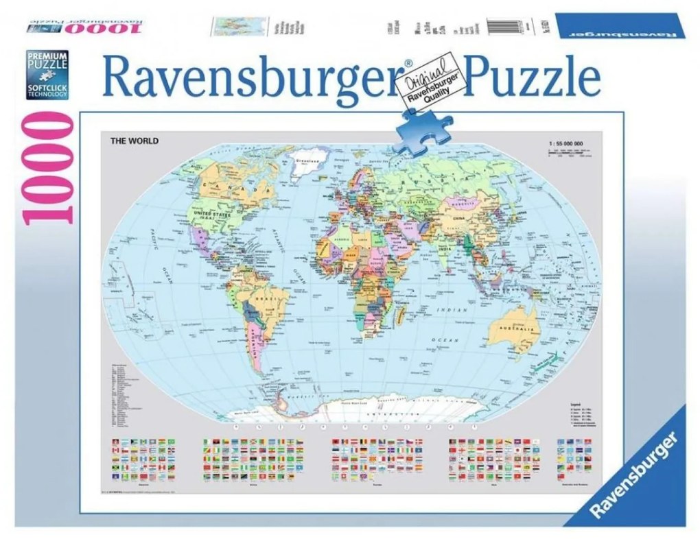 Ravensburger 15652 puzzle politická mapa světa 1000 dílků