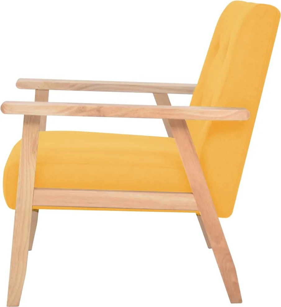 Křeslo žluté textil 244657
