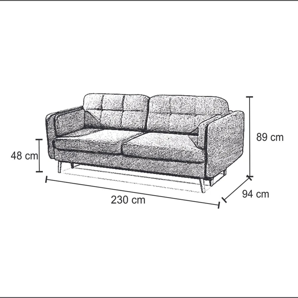 Pohovka PRINCE | 230 cm | rozkládací + úložný prostor | velká spací plocha 142x200 cm | VÝBĚR TKANIN
