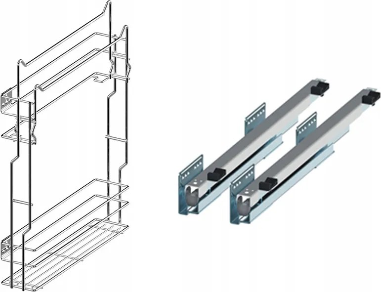 Cargo koš do skříňky na ručníky levý 15 cm 150 chrom 2p s tlumením dovírání Rejs