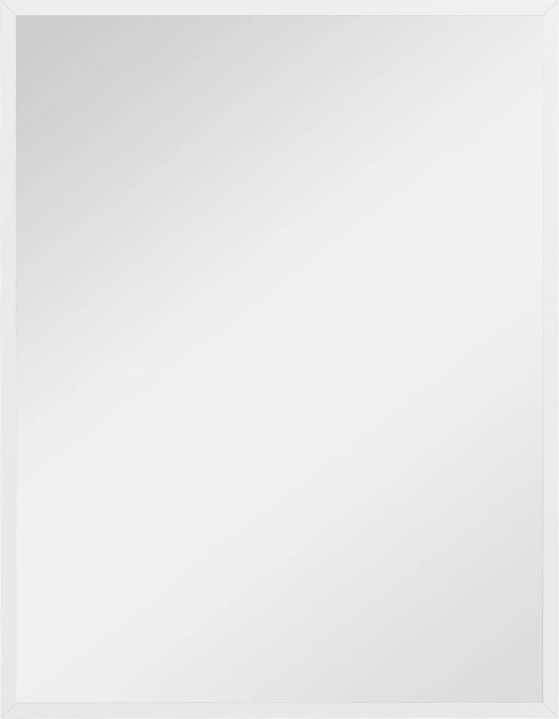 HOMCOM Obdélníkové Zrcadlo Koupelnové Zrcadlo 70x90 cm Dekorativní Zrcadlo pro Obývací Pokoj, Předsíň, Chodbu Horizontálně nebo Vertikálně Bílé