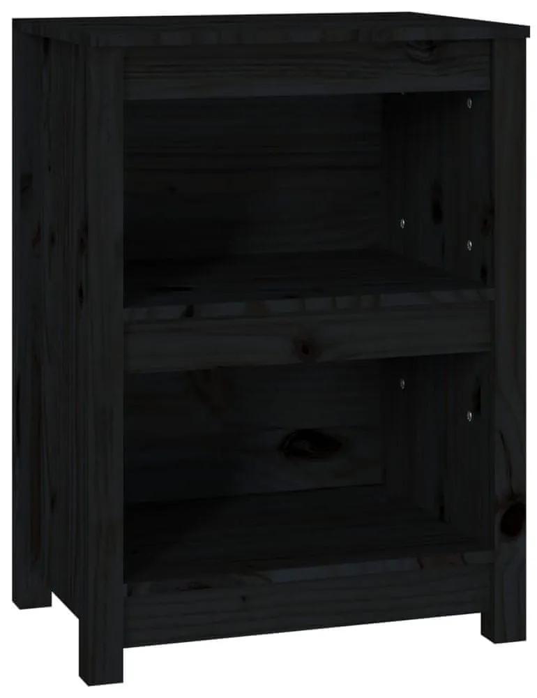 Petromila Knihovna černá 50x35x68 cm masivní dřevo borovice