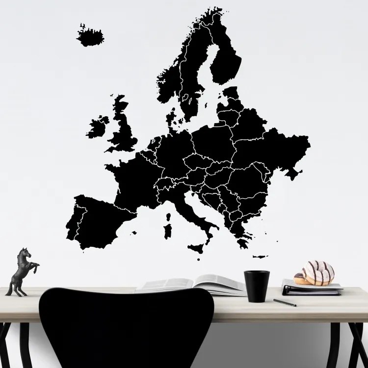 Evropa mapa - vinylová samolepka na zeď 80x77cm