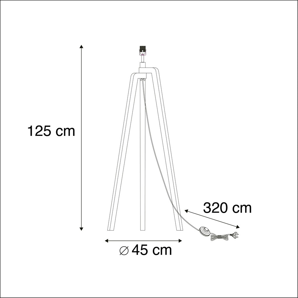 Stojací lampa stojan dřevěný bez stínidla - Puros