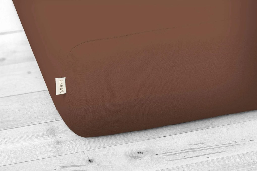 Jersey prostěradlo - new collection terakotové na výšku matrace do 30 cm Velikost: 200 x 200