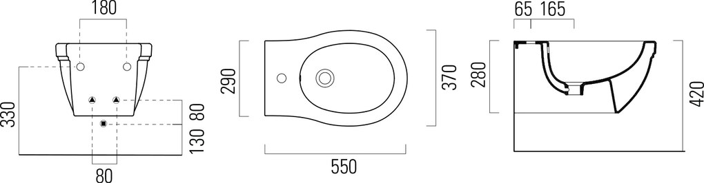 GSI GSI, CLASSIC bidet závěsný 37x55 cm, bílá ExtraGlaze, 8765111